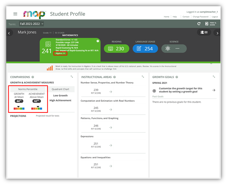 NWEA News.Course-specific tests on Student Profile Report and the ...