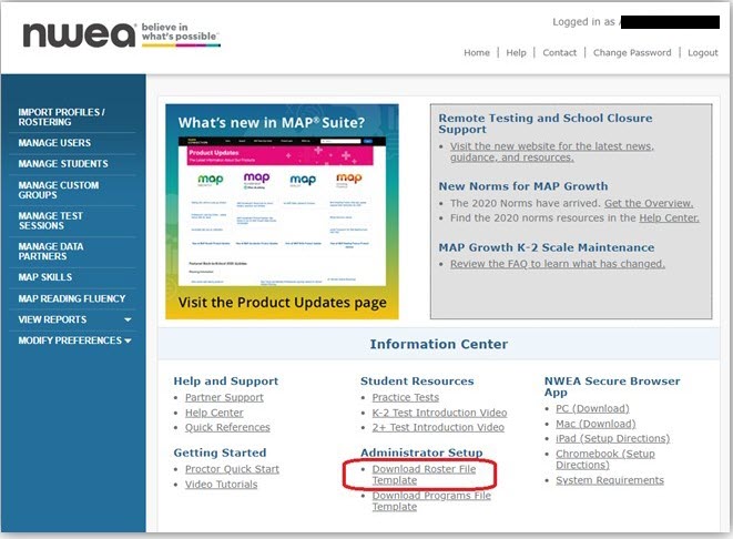 NWEA News.New roster file template - Optional for the 2021-2022 school year