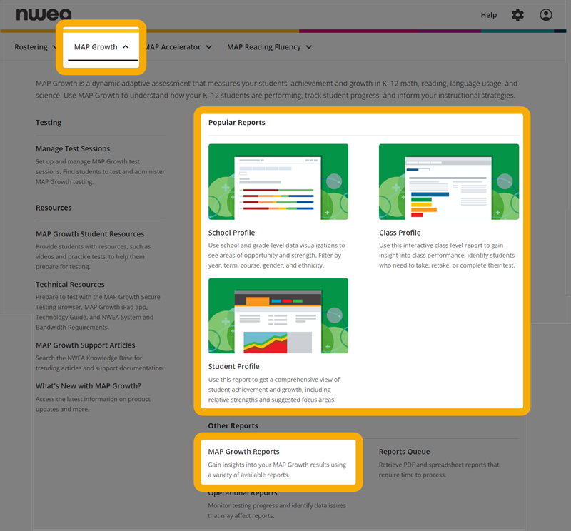 Teacher guide to accessing MAP reports
