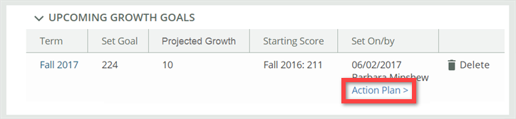 Student Profile: How does the growth goals section work?