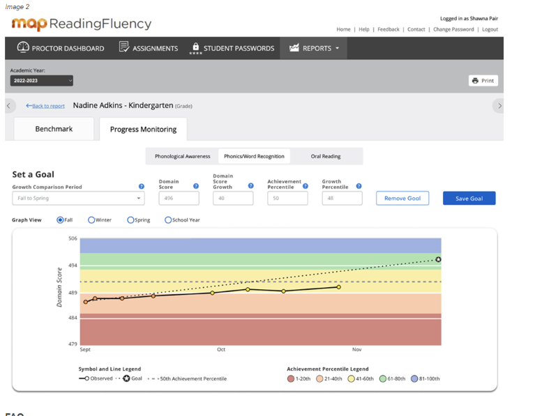 Goal setting for Progress Monitoring in MAP Reading Fluency
