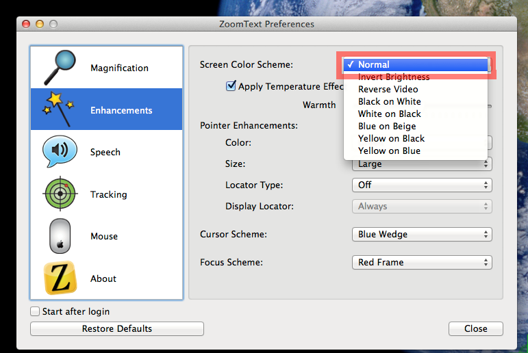 How to test with ZoomText Mac
